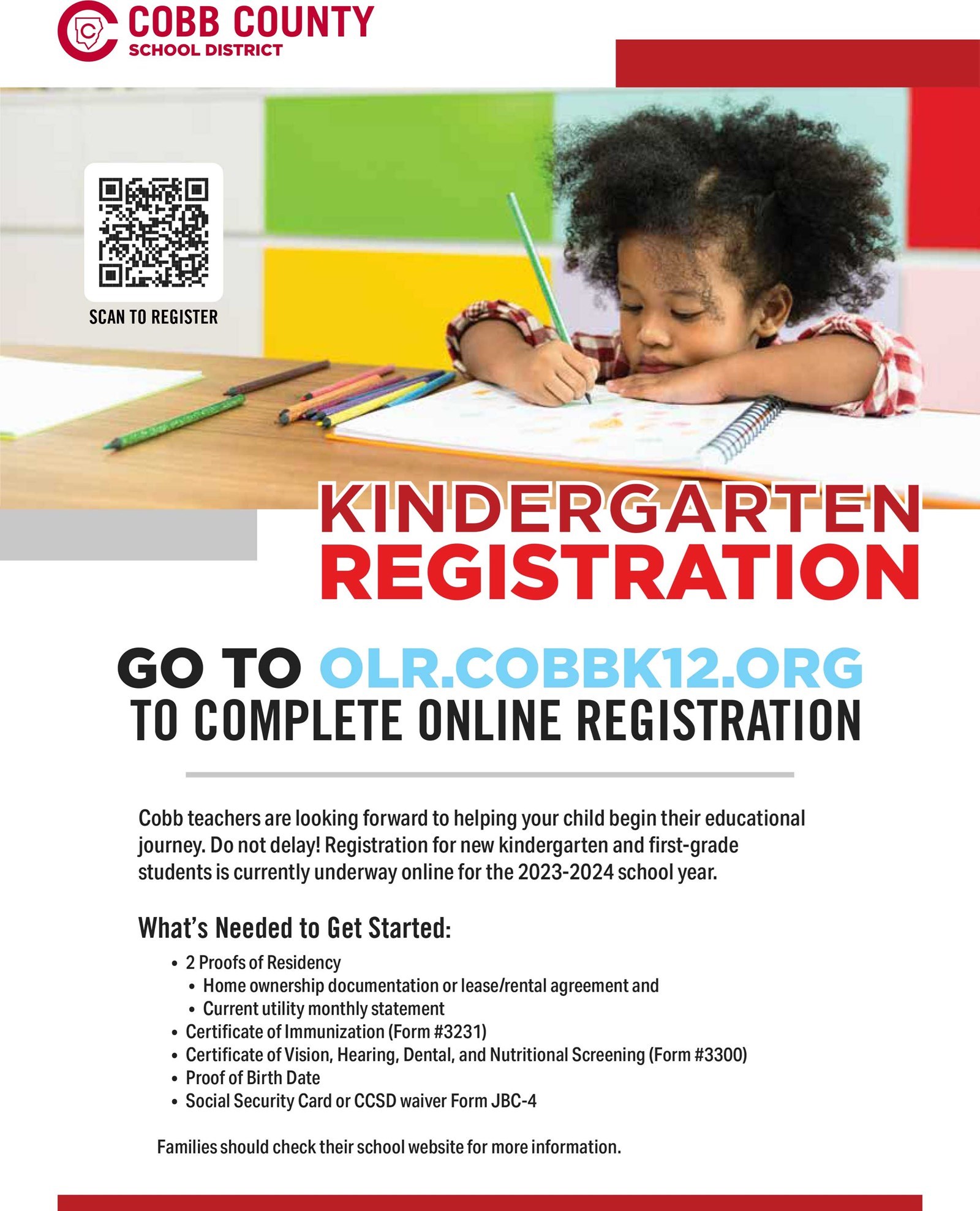 Sign up Today! Kindergarten Registration is Open