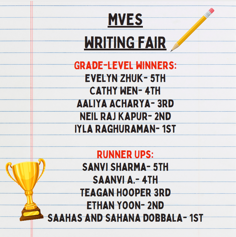 Congratulations to Our Writing Fair Winners