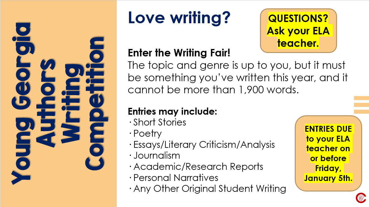 CCSD Writing Fair! (click here for more...)