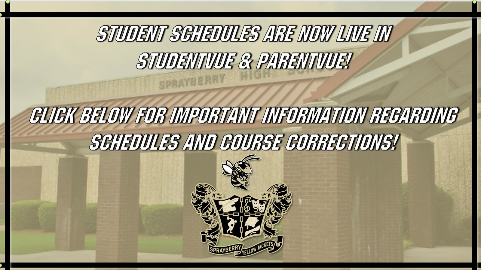 Student Schedules Now Available in StudentVue/ParentVue!