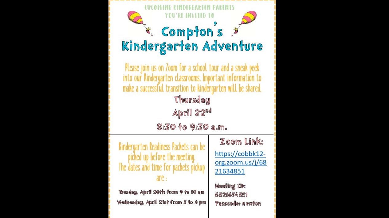 Click Here for the Link to the Kindergarten Adventure