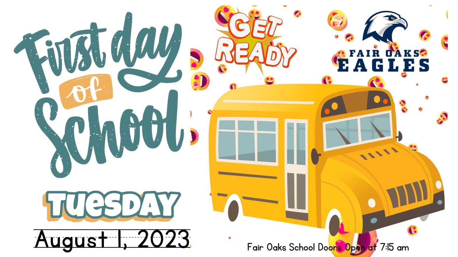 First Day of School is Tuesday, August 1st