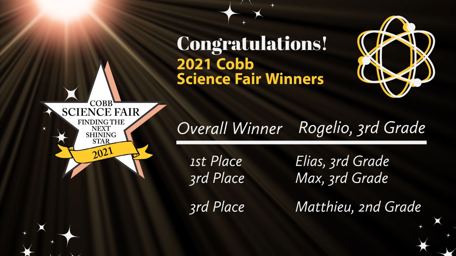 Congratulations Cobb Science Fair Winners!
