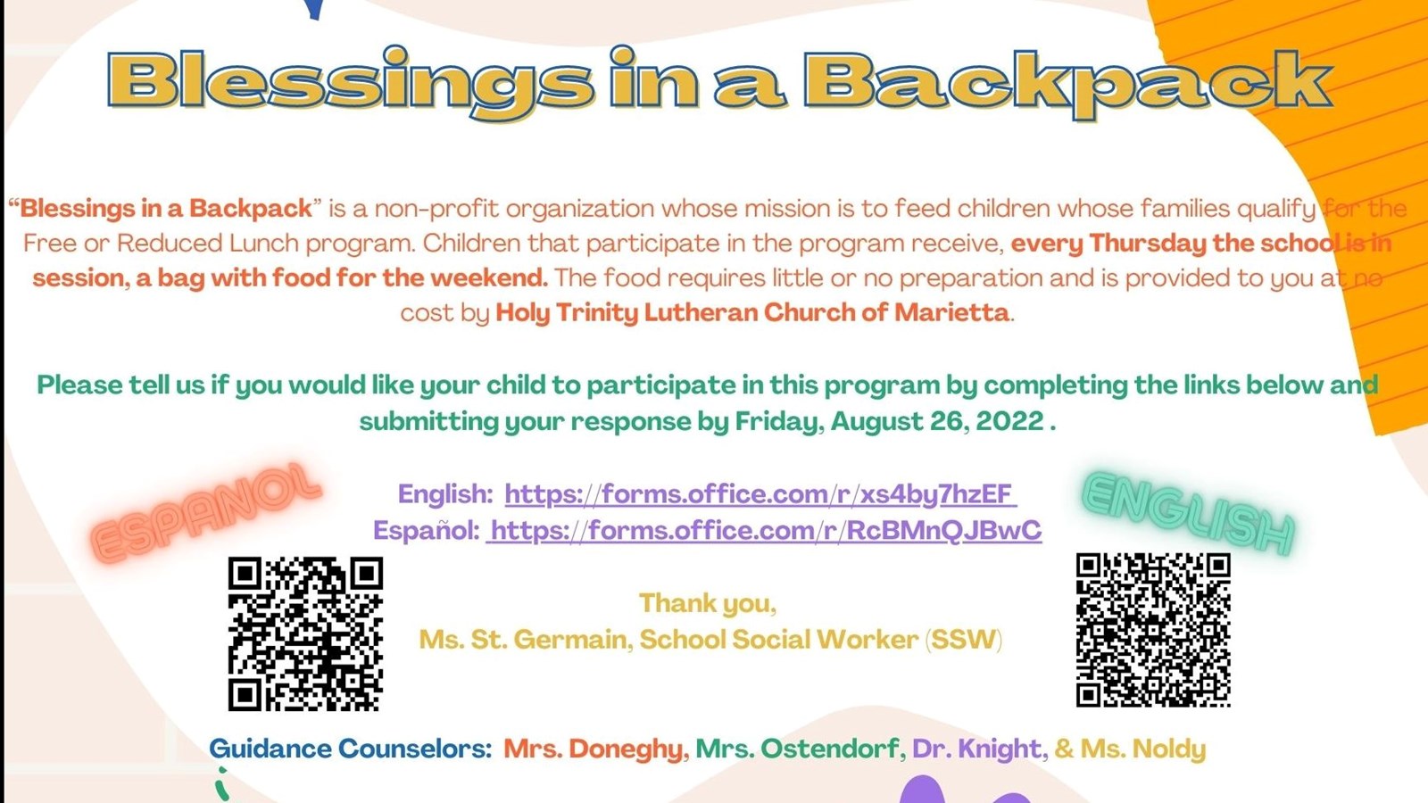 Blessings In A Backpack Food List at Anne Rodriquez blog