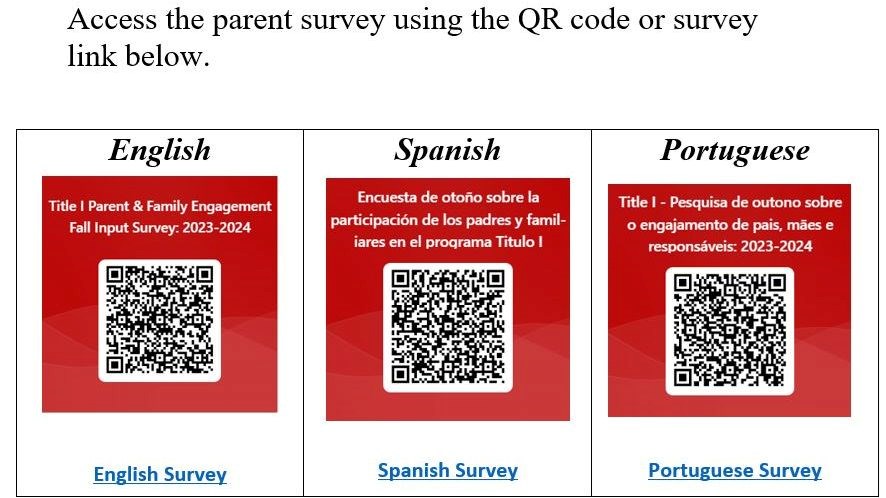Title I Parent and Family Engagement Fall Input Survey