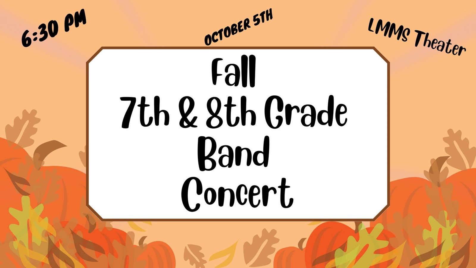 Band Fall Concert - October 5th