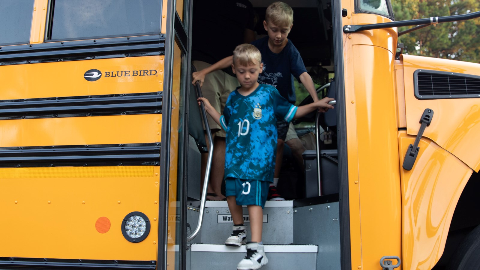 Kindergartners Take First Bus Ride